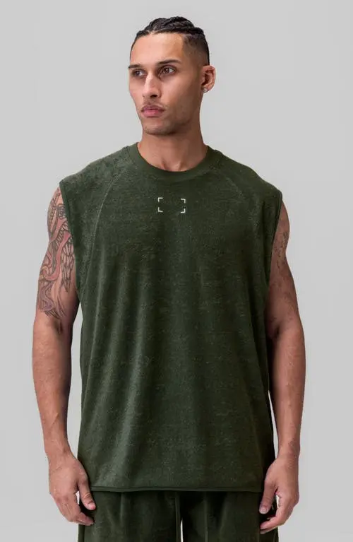 ASRV Towel Terry Cutoff Shirt - Olive