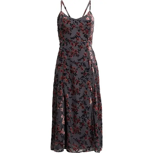 SUGARLIPS Liberty Floral Midnight Burnout Midi Dress