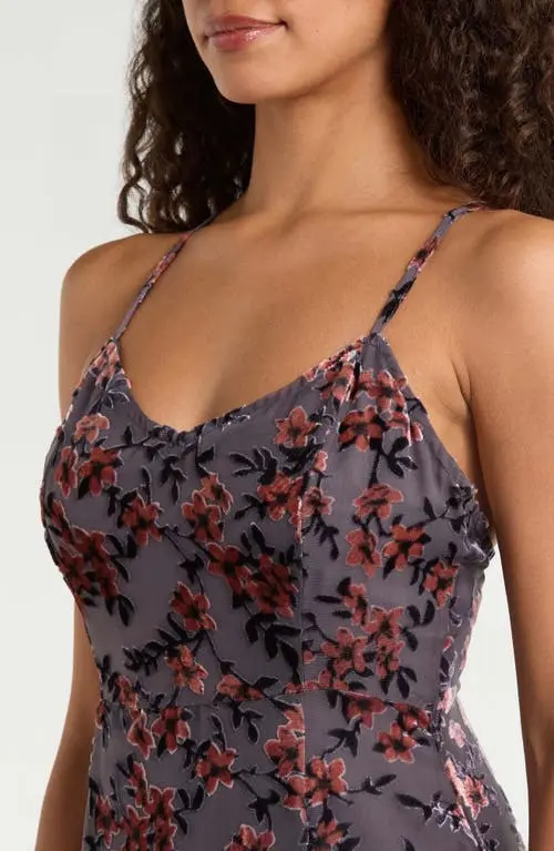 SUGARLIPS Liberty Floral Midnight Burnout Midi Dress