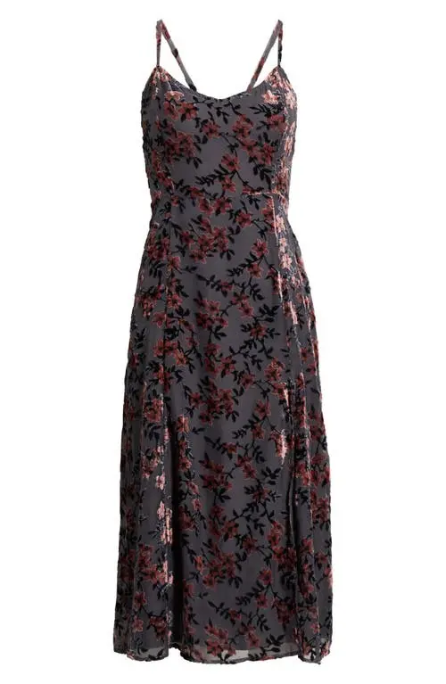 SUGARLIPS Liberty Floral Midnight Burnout Midi Dress