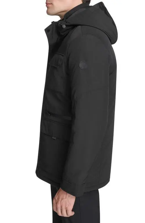 KENNETH COLE Oxford Water Resistant Parka - Black