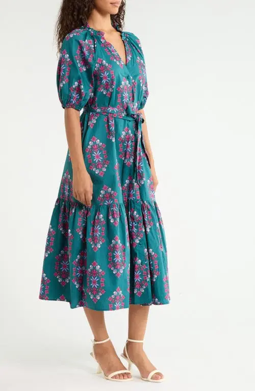 SUGARLIPS Wynette Tiered Cotton Midi Dress