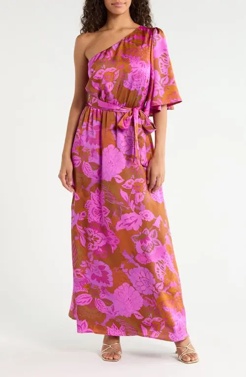 SUGARLIPS Lorian Floral Meara One-shoulder Maxi Dress