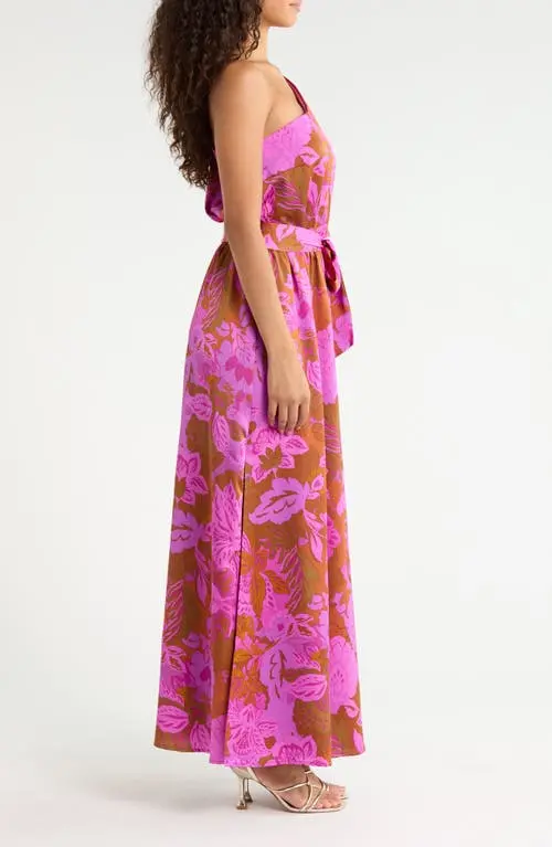SUGARLIPS Lorian Floral Meara One-shoulder Maxi Dress