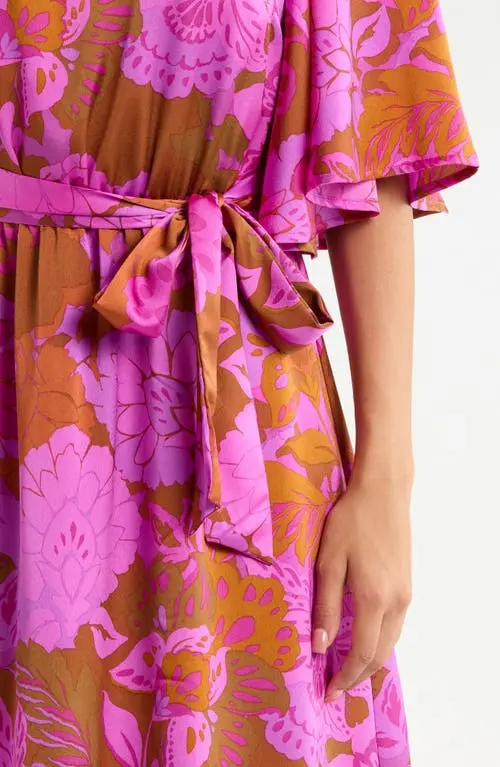 SUGARLIPS Lorian Floral Meara One-shoulder Maxi Dress