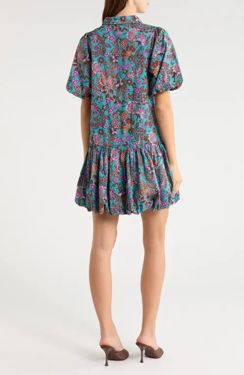 SUGARLIPS Staci Floral Bubble Hem Cotton Dress