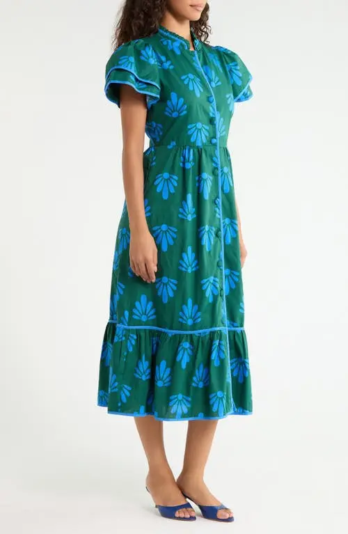 SUGARLIPS Davie Floral Print Midi Dress