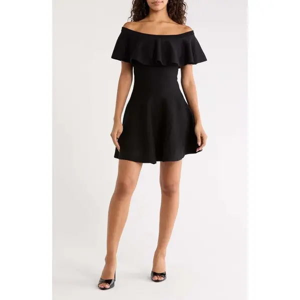 SUGARLIPS Dennet Off The Shoulder Fit & Flare Minidress
