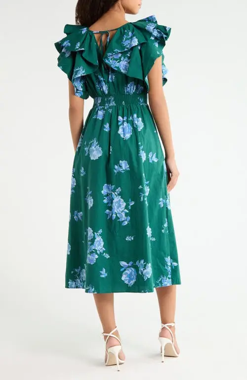 SUGARLIPS Santana Floral Tie Back Cotton Dress