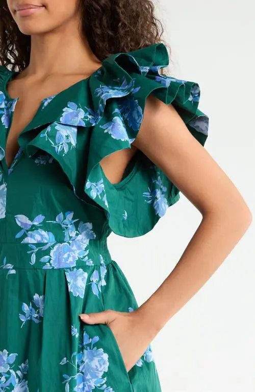 SUGARLIPS Santana Floral Tie Back Cotton Dress