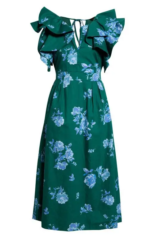 SUGARLIPS Santana Floral Tie Back Cotton Dress