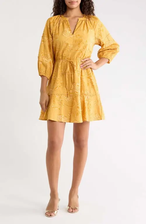 SUGARLIPS Dabria Floral Tiered Cotton Minidress