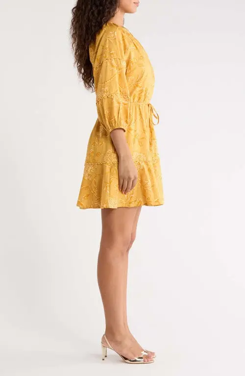 SUGARLIPS Dabria Floral Tiered Cotton Minidress