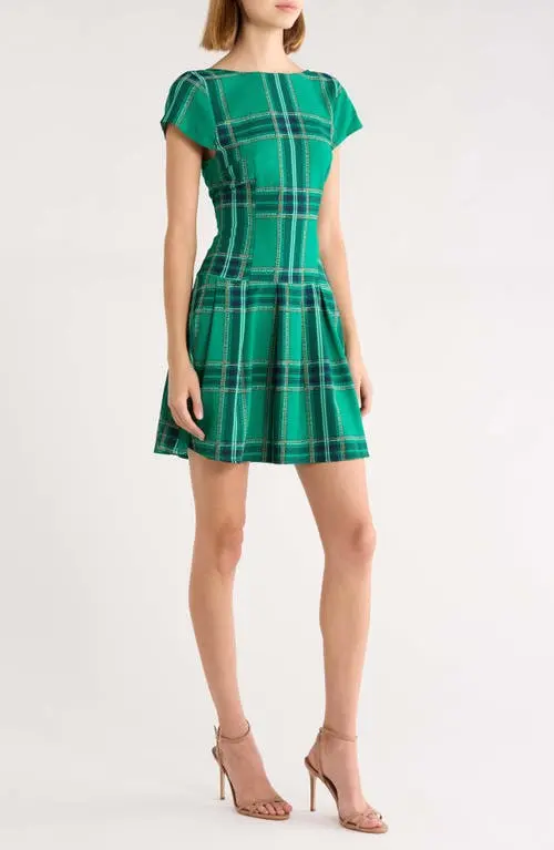 SUGARLIPS Jade Pleated Plaid Dress
