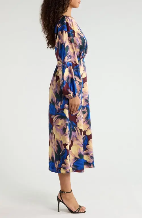 SUGARLIPS Charline Floral Dolman Long Sleeve Dress