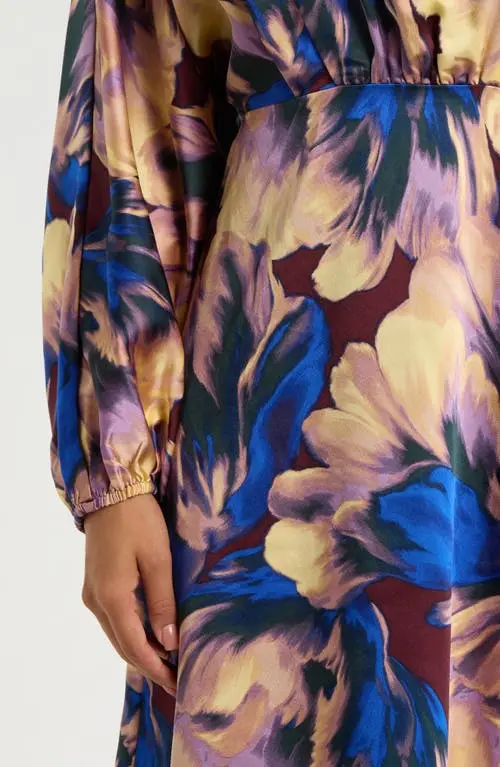 SUGARLIPS Charline Floral Dolman Long Sleeve Dress