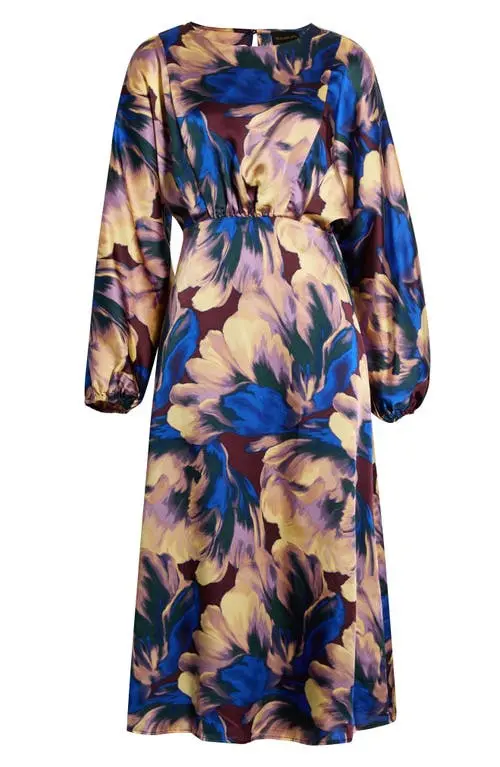 SUGARLIPS Charline Floral Dolman Long Sleeve Dress