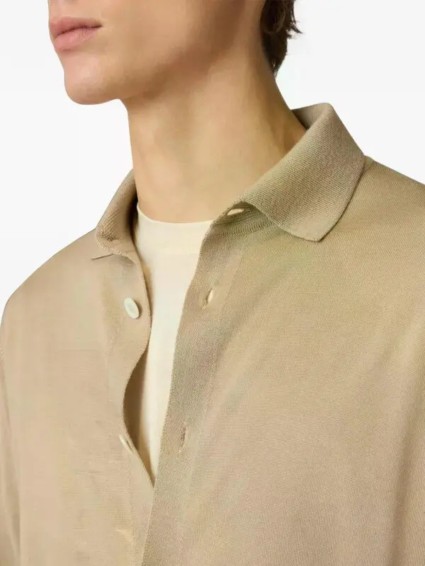 LARDINI Wool Knitted Shirt - Neutrals