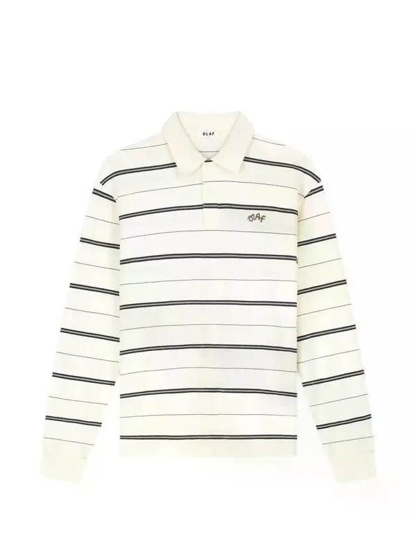 OLAF Striped Long-sleeve Polo Shirt