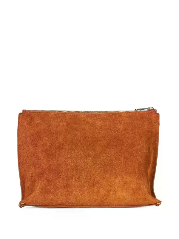 A.p.c. Neige Clou Logo-print Calf Suede Clutch Bag