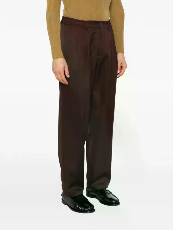 LOW BRAND Zeta Pleated Straight-leg Trousers