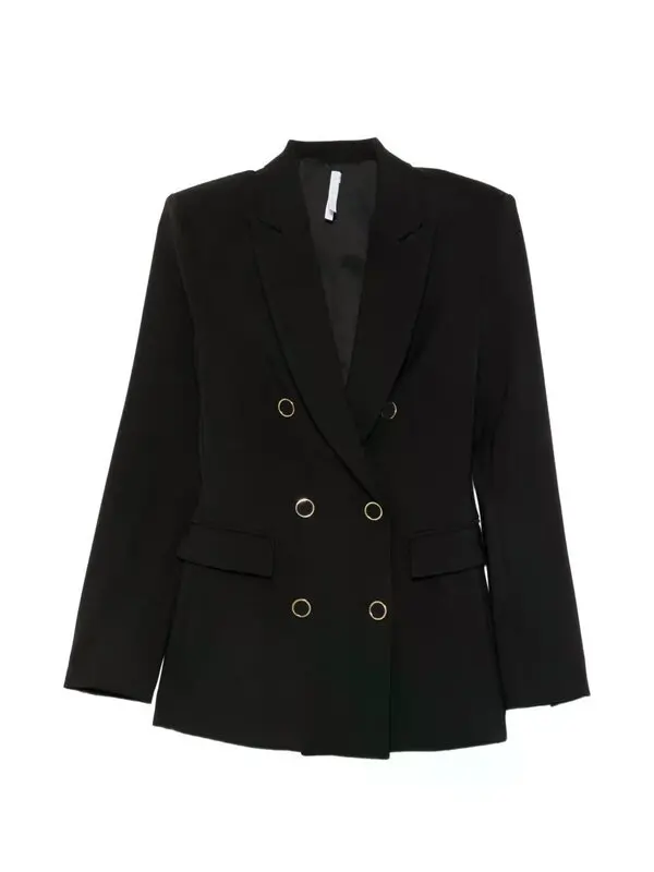 Imperial Double-breasted Peak-lapels Blazer - Black