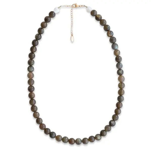 Kris Nations Labradorite Gemstone Baller Necklace - Grey