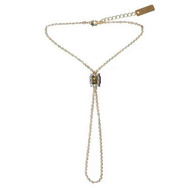 STUDIO BALOGE Carré V-line Hand Chain In Peridot - Green