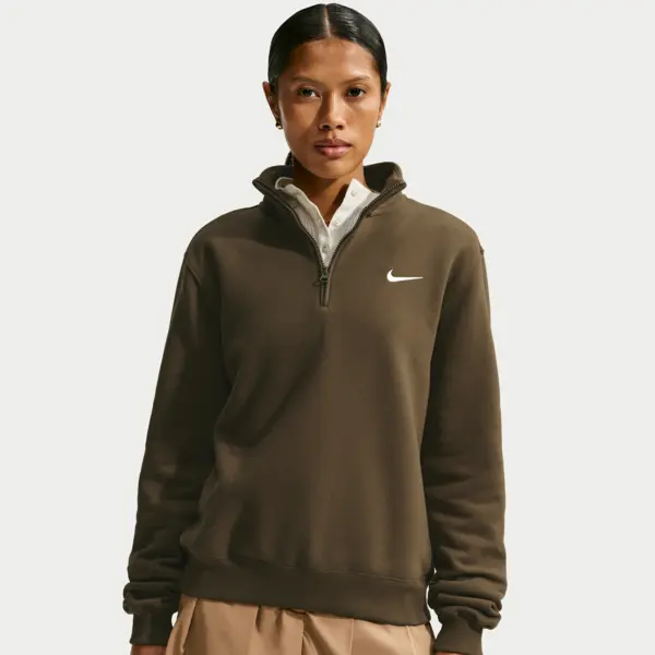 Nike Studio Fleece Medium Weight 1/4-zip Top - Brown