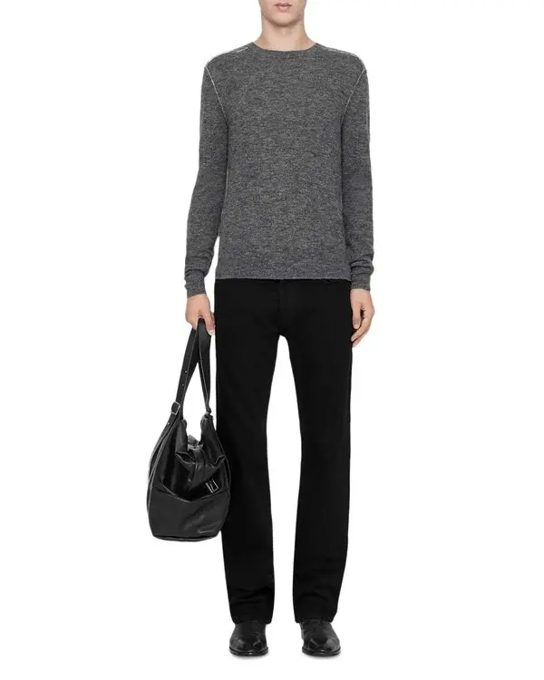 ALLSAINTS Soren Raw Stitch Crewneck Sweater - Grey Marl