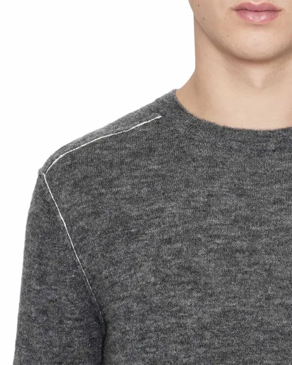 ALLSAINTS Soren Raw Stitch Crewneck Sweater - Grey Marl