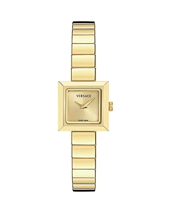 Versace V-square Petite Bracelet Watch, 18mm X 18mm - Gold