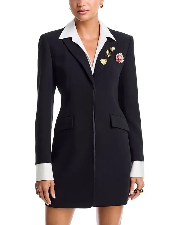 Cinq À Sept Indra Brooch Embellished Blazer Dress