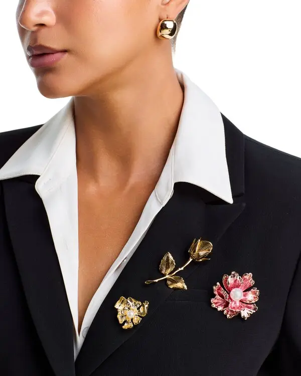 Cinq À Sept Indra Brooch Embellished Blazer Dress