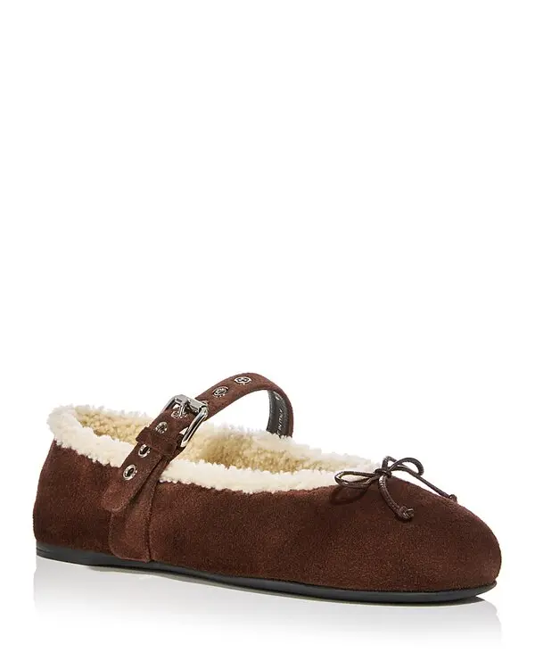 Miu Miu Shearling Ballet Flats - Moro