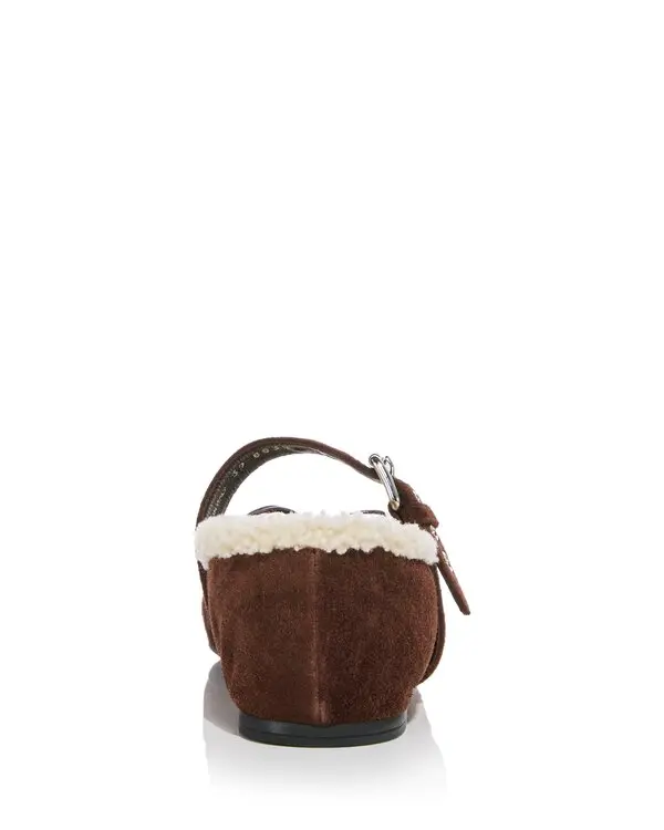 Miu Miu Shearling Ballet Flats - Moro