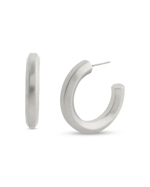 ALLSAINTS Maeve Large Hoop Earrings - Warm Silver