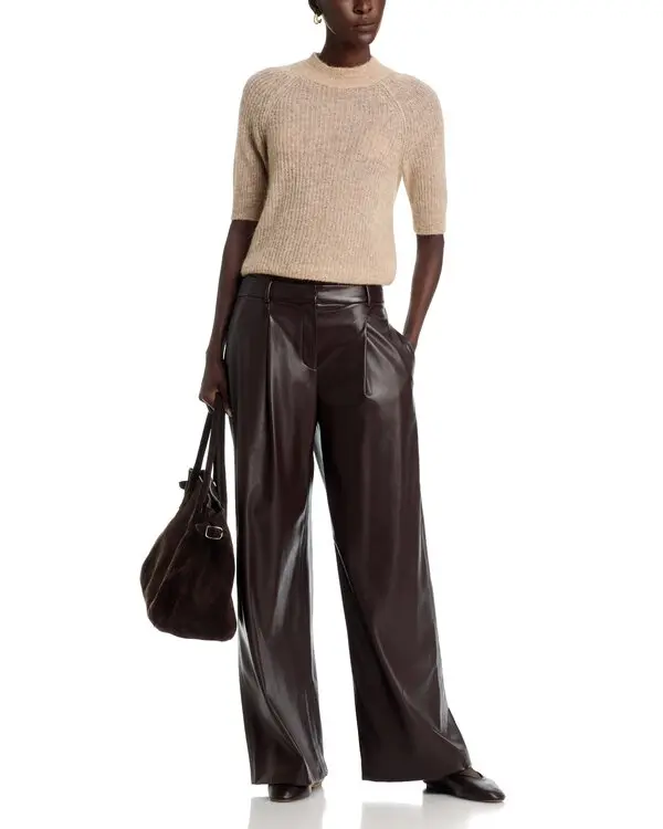 Hugo Boss Tiana Faux Leather Wide Fit Trousers