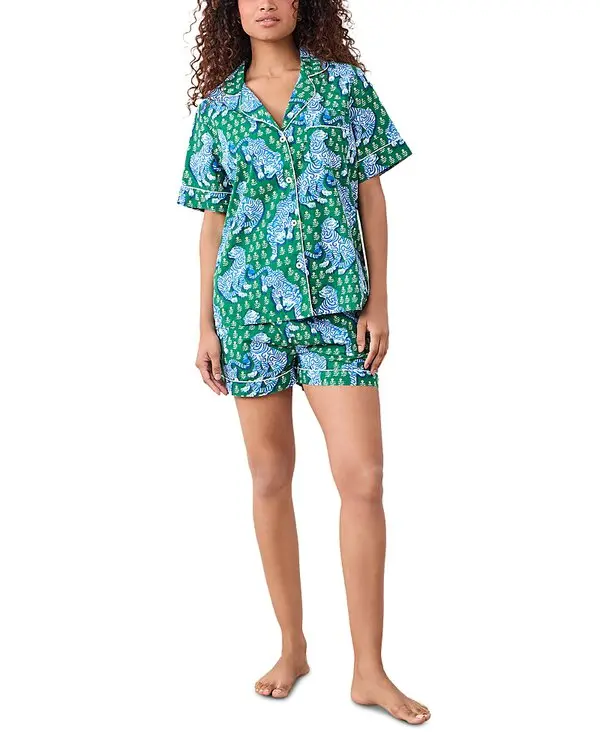 PRINTFRESH Bagheera Shorts Pajama Set - Jade