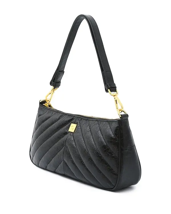 THINK ROYLN Enchanted Quilted Leather Shoulder Bag - Black