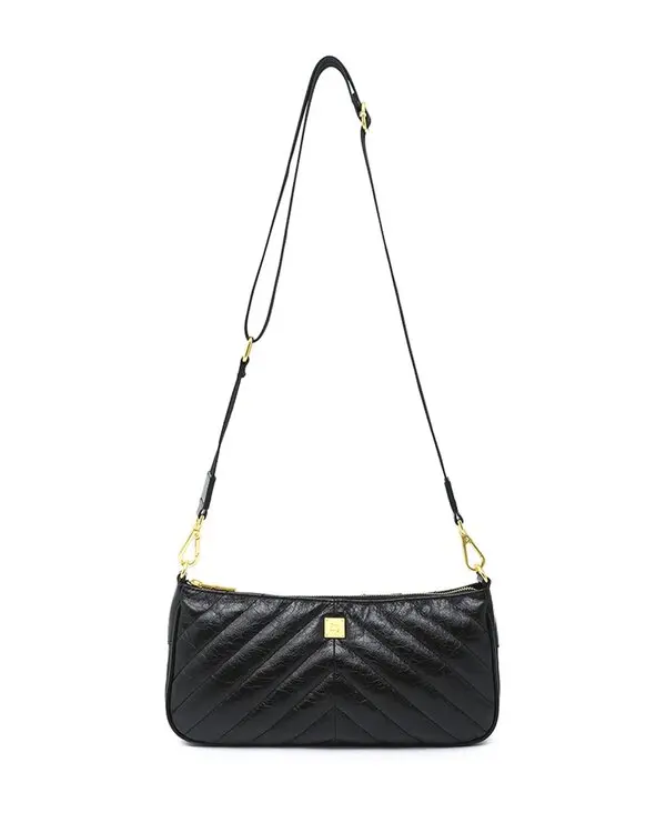 THINK ROYLN Enchanted Quilted Leather Shoulder Bag - Black