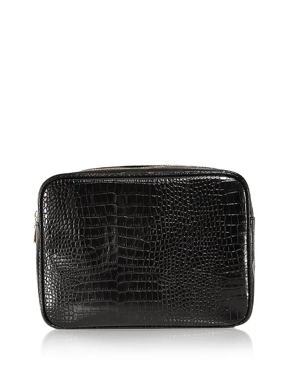 ABBODE Croc Embossed Faux Leather Pouch
