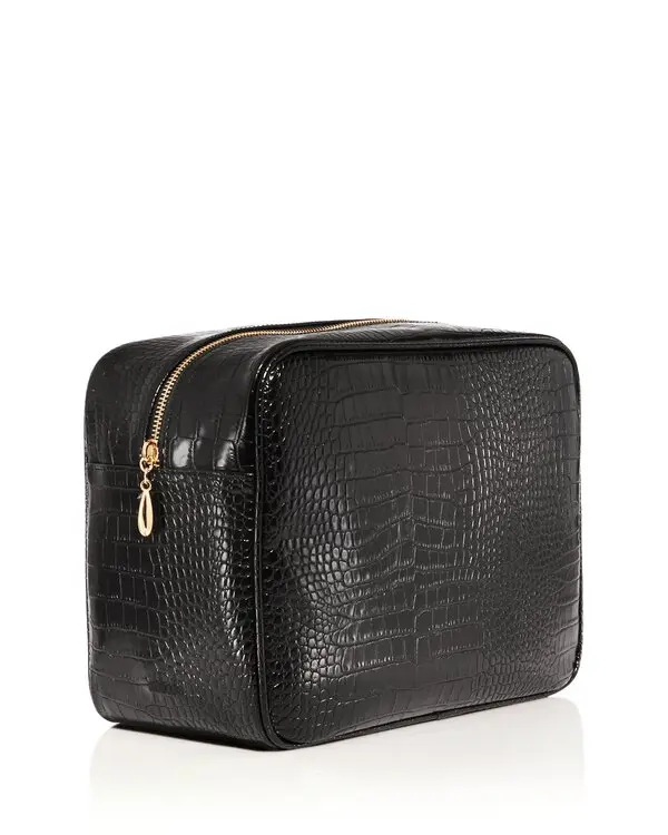 ABBODE Croc Embossed Faux Leather Pouch