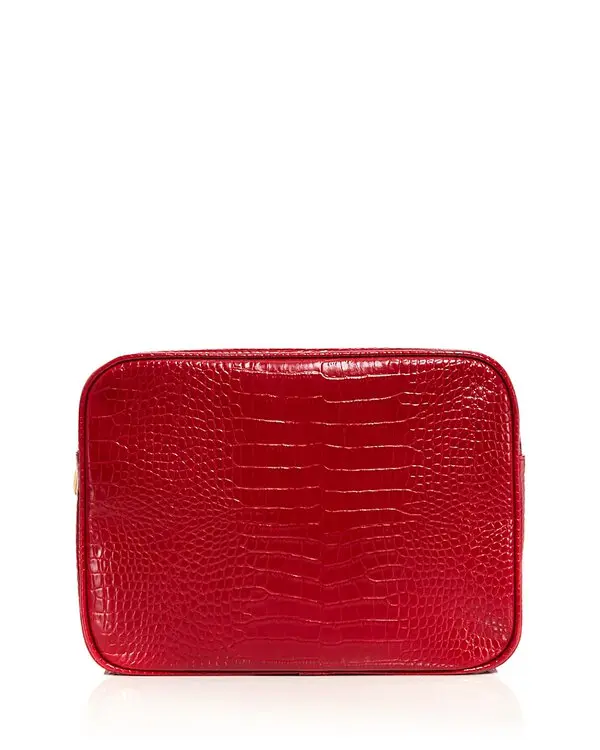 ABBODE Large Croco Embossed Pouch - Red