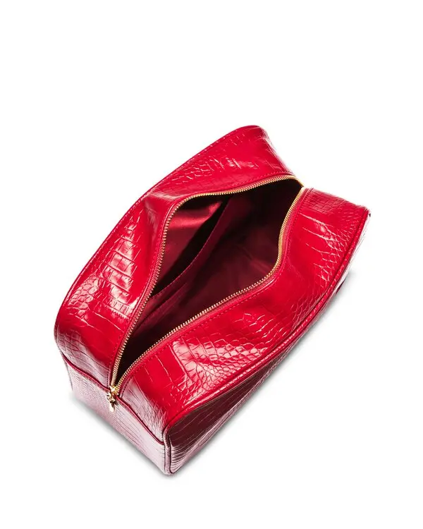 ABBODE Large Croco Embossed Pouch - Red