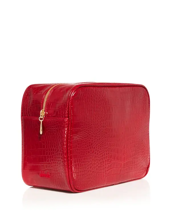 ABBODE Large Croco Embossed Pouch - Red