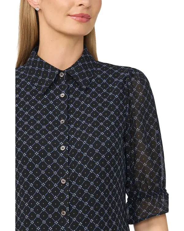 CECE DUPRAZ Ruffle Cuff Elbow Sleeve Shirt