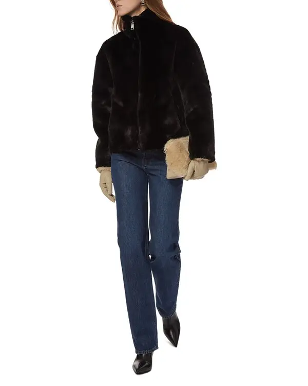Apparis Brooks Faux Fur Coat - Noir