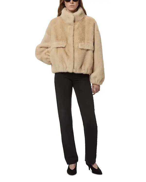 Apparis Iris Shaved Faux Fur Bomber Coat