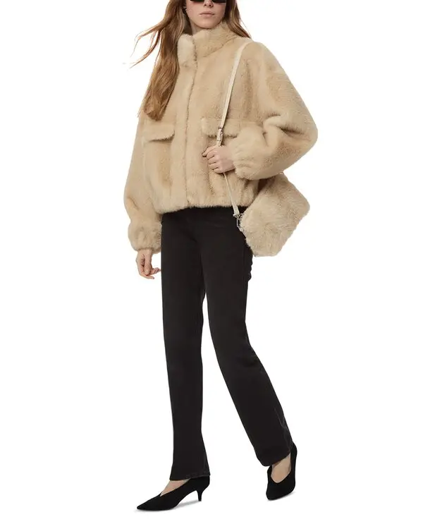 Apparis Iris Shaved Faux Fur Bomber Coat